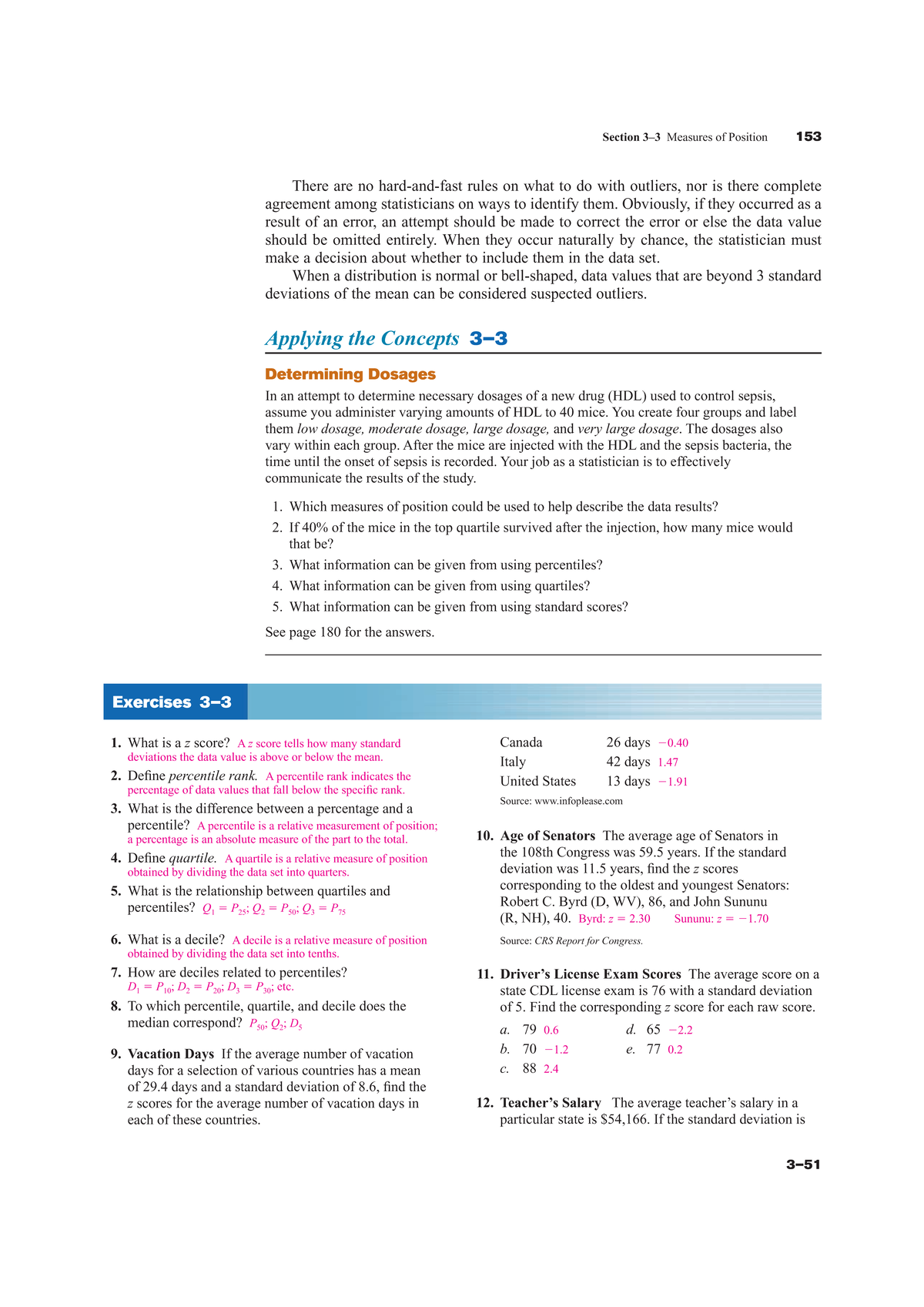 Reviewer 3 - qwexzczxvsfb - Section 3–3 Measures of Position 153 3 ...