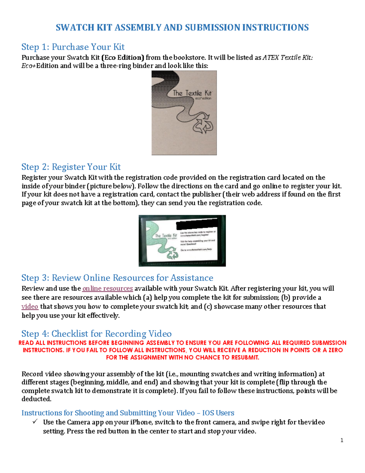 Swatch Kit Assembly Instructions and Submission Details Summer 21 5 ...