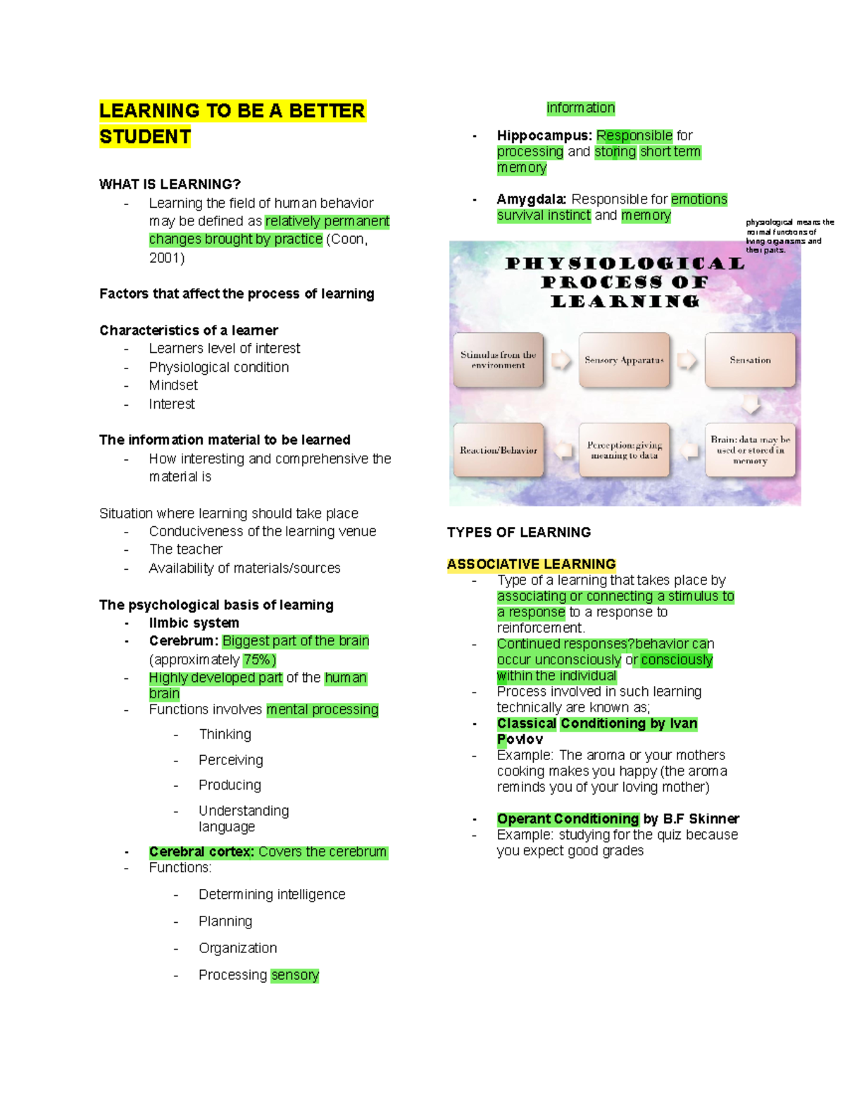 UTS - lecture - LEARNING TO BE A BETTER STUDENT WHAT IS LEARNING ...