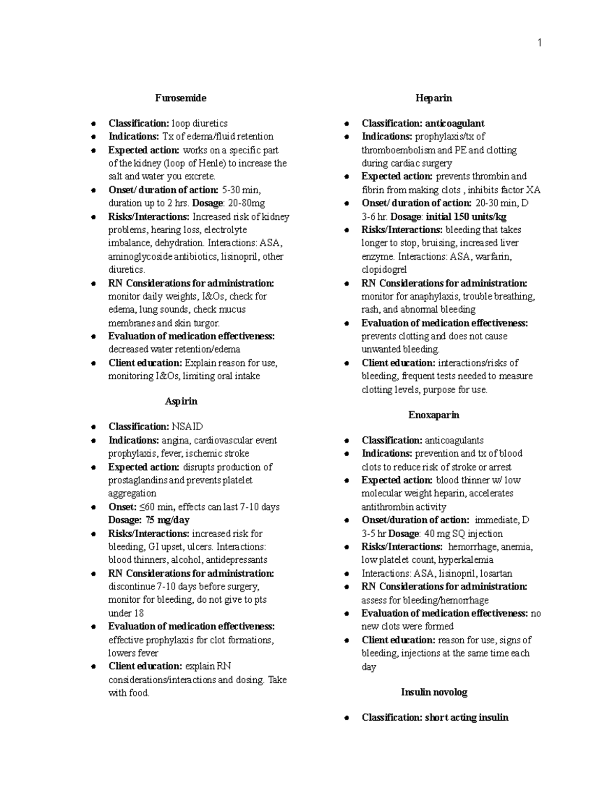 Med Cards miller 5 - Furosemide Classification: loop diuretics ...