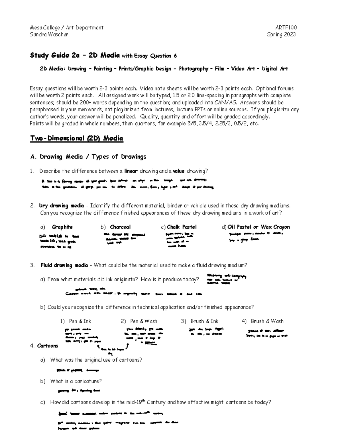 Mesa study guide: 2a 2D - Mesa College / Art Department ARTF Sandra ...