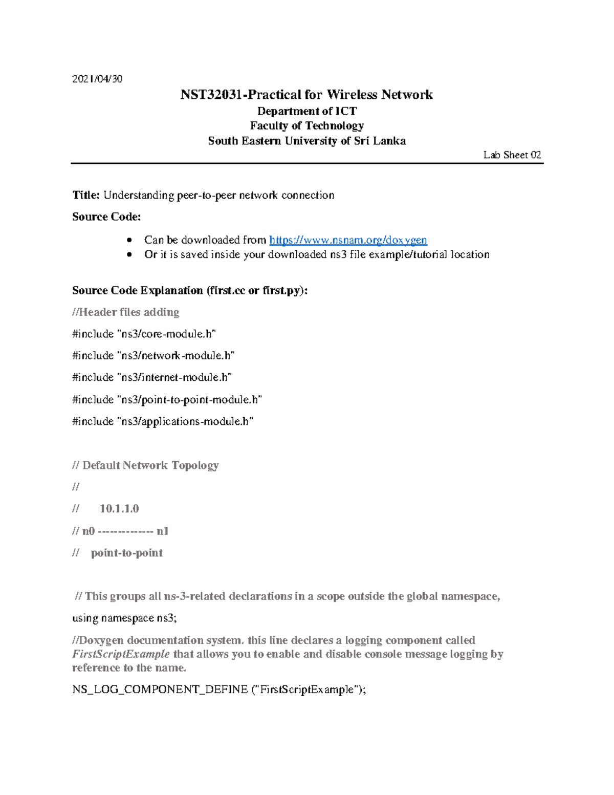 Lab2 7 Final Document Lap - 2021/04/ NST32031-Practical for Wireless ...