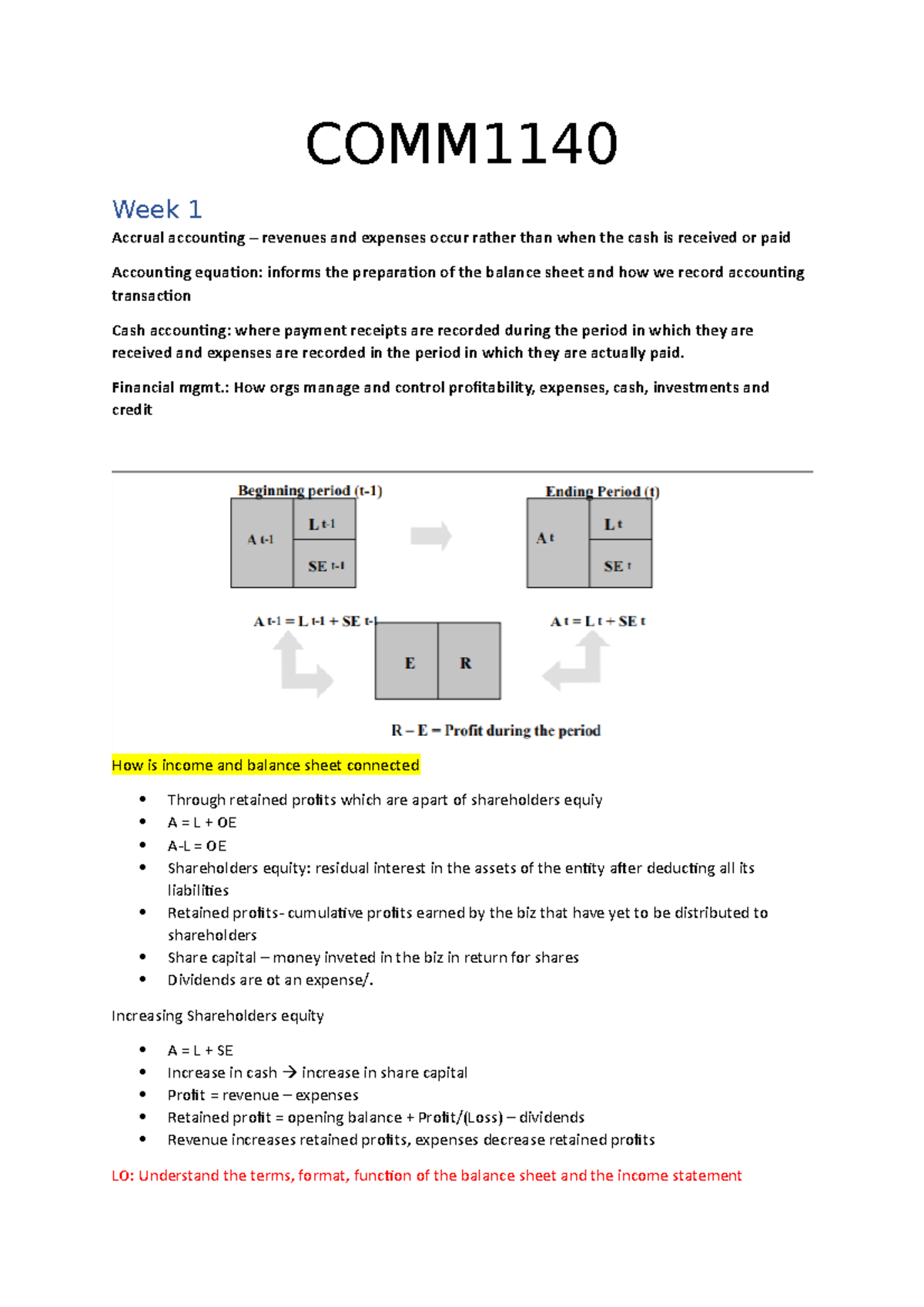 Comm1140-week2notes - Lecture notes 1-3 - COMM Week 1 Accrual ...