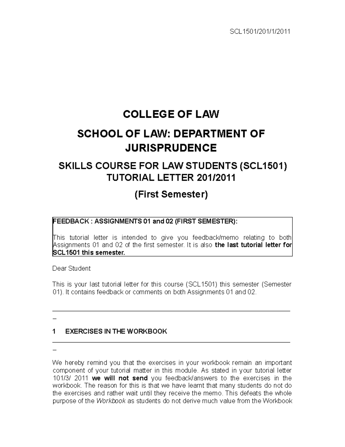 SCL1501-2023 revisit s1 a12 answers - SCL1501/201/1/ COLLEGE OF LAW ...