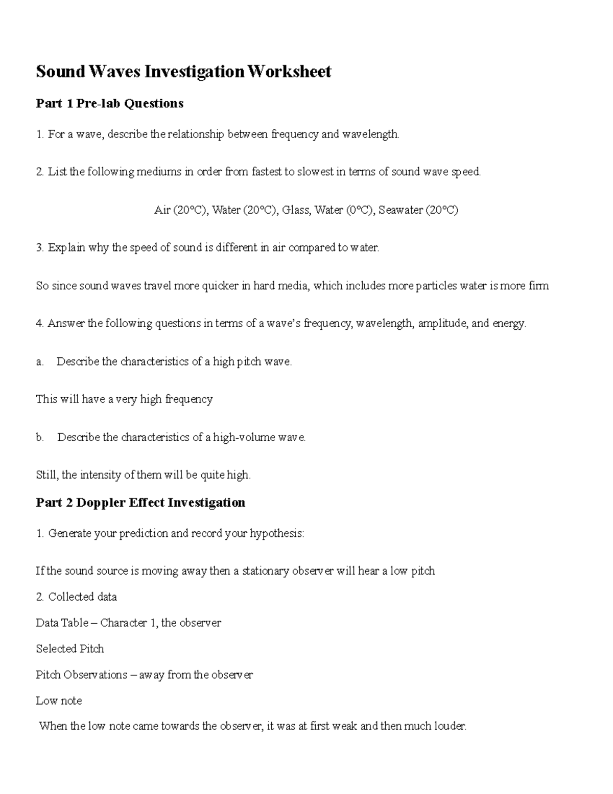3.02 - Sound Waves - DFSFD - Sound Waves Investigation Worksheet Part 1 ...