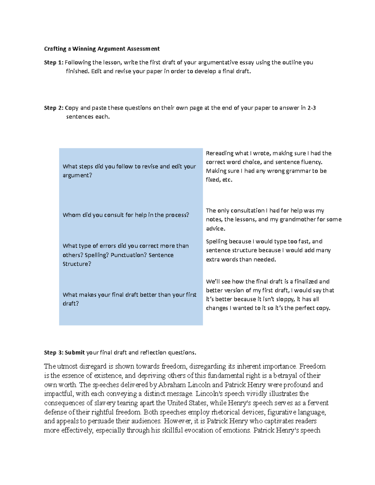 Crafting A Winning Arguement - Studocu