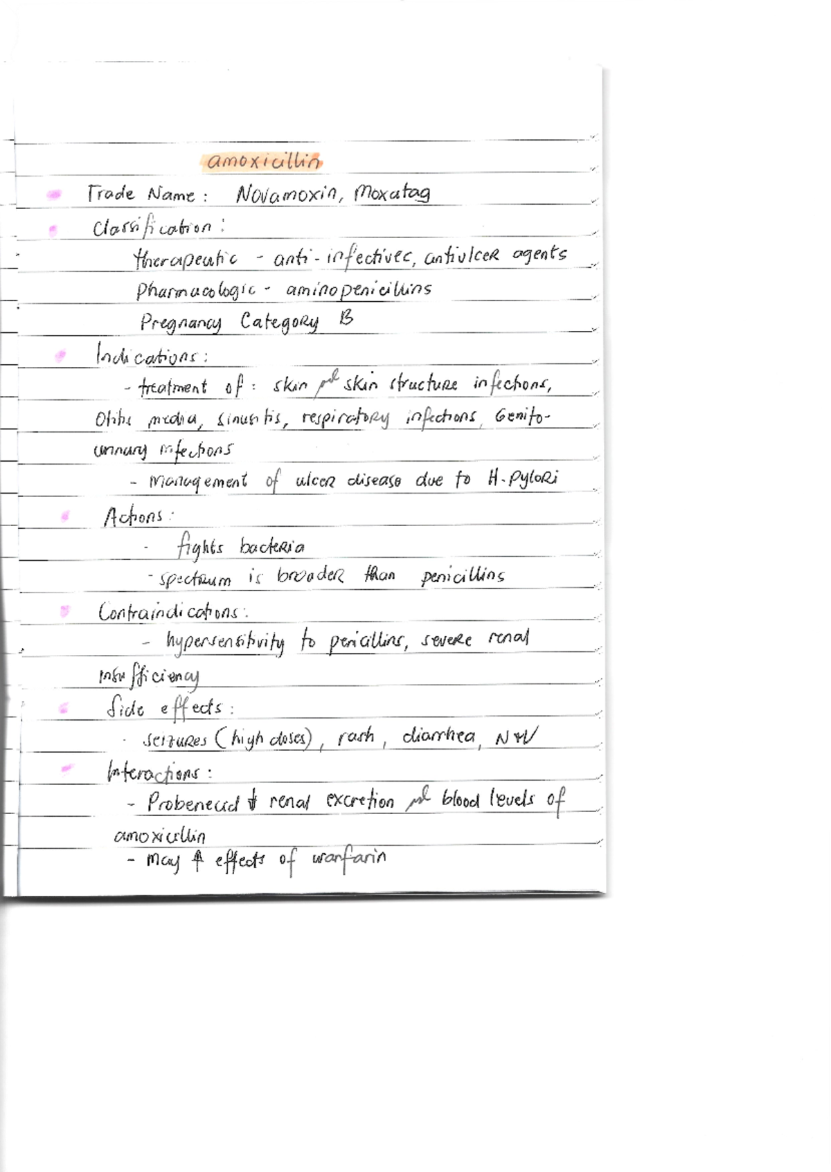 Drug Card-5 - Notes - Nursing - BSU - Studocu