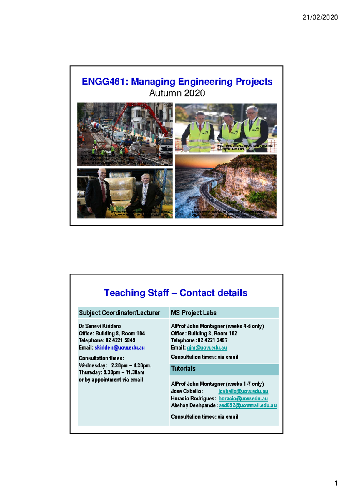Lecture One 2020 - ENGG461: Managing Engineering Projects Autumn 2020 Source: - Studocu