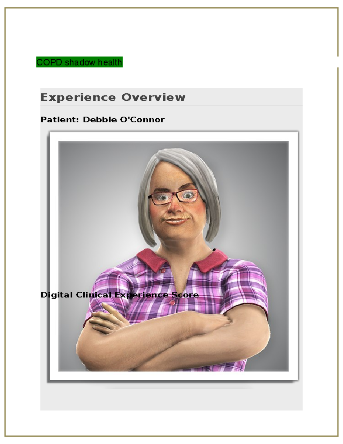 COPD shadow health - COPD shadow health Experience Overview Patient ...