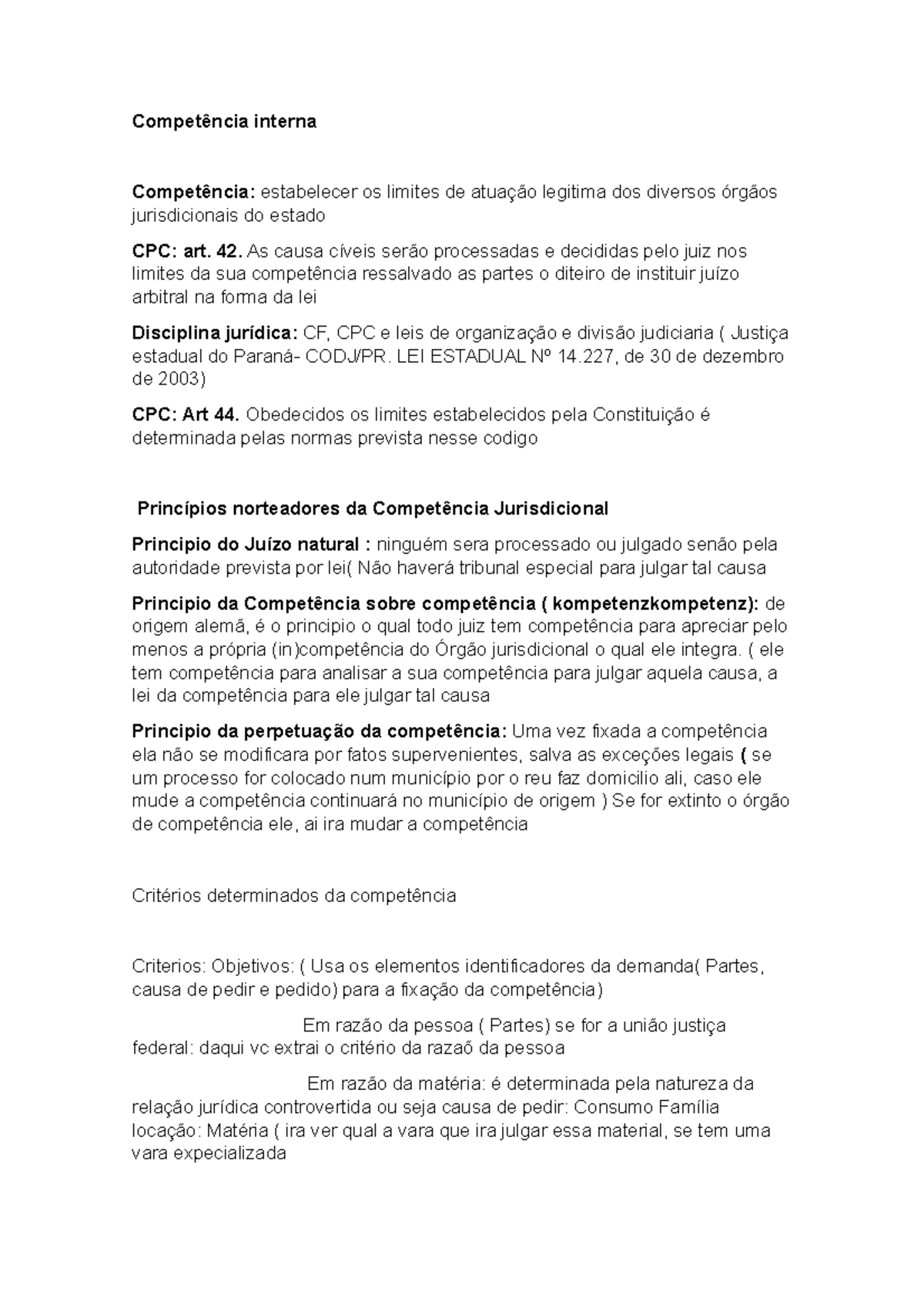 Competência interna - pratica - Competência interna Competência ...