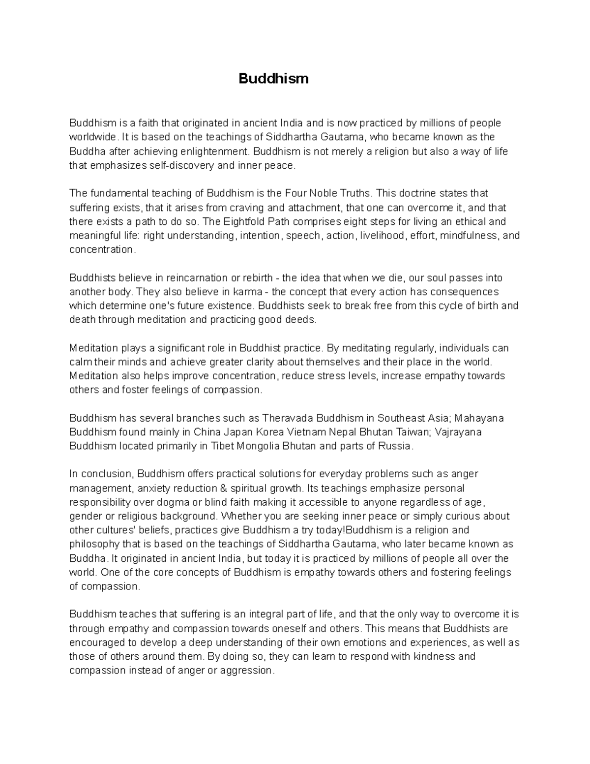 Buddhism Notes - Buddhism Buddhism is a faith that originated in ...