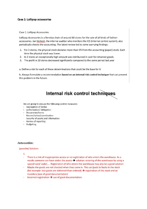 Tasks - Chapter 4 - oefening - Exercises chapter 4 Task 1: Determine ...