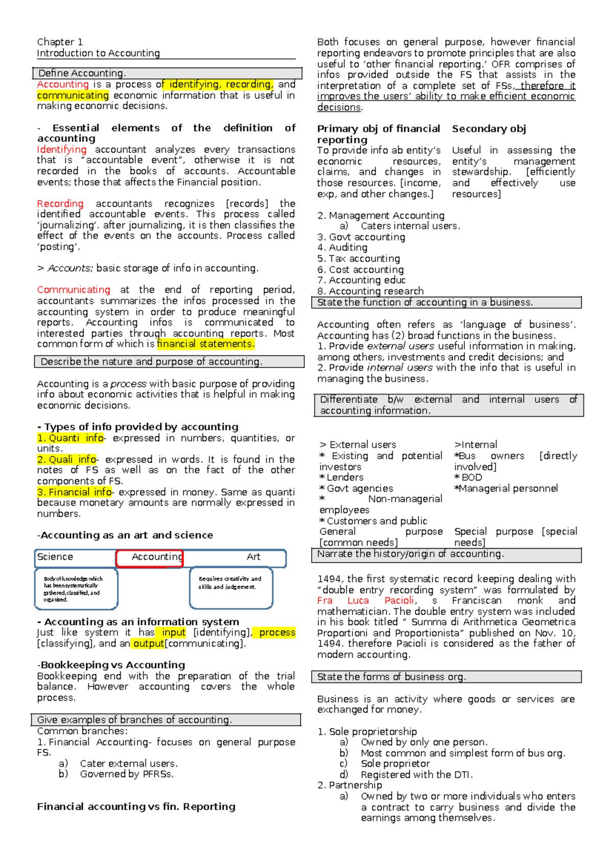 Accounting lecture for quali - Chapter 1 Introduction to Accounting ...