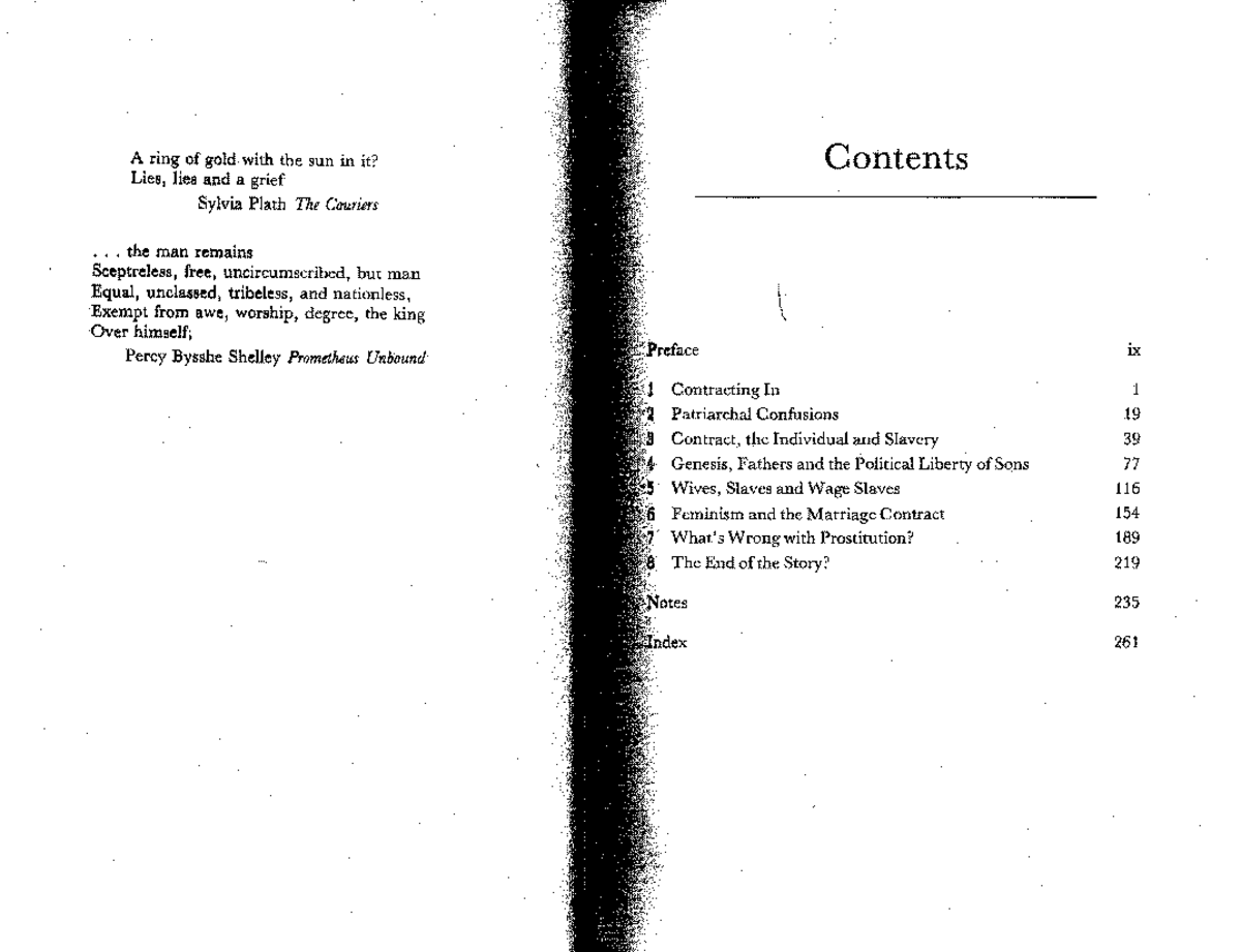 Carole Pateman The Sexual Contract Stanford University Press 1988