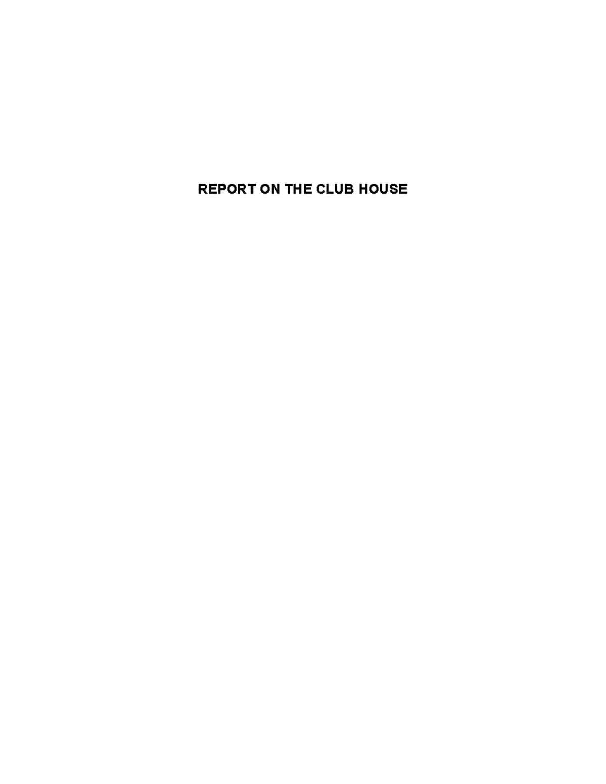 Napsa Corporate Club House Report - REPORT ON THE CLUB HOUSE CORPORATE ...