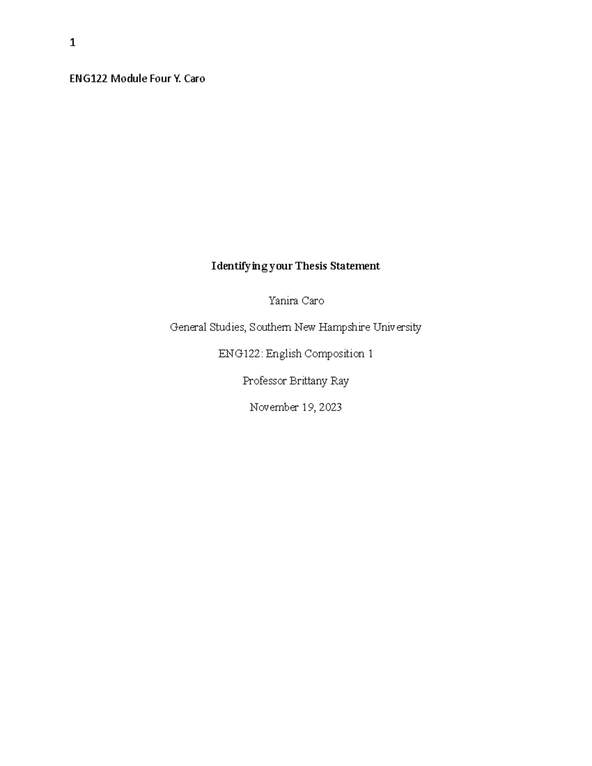ENG122 Mod4 - Module 4 Assignment - ENG122 Module Four Y. Caro ...