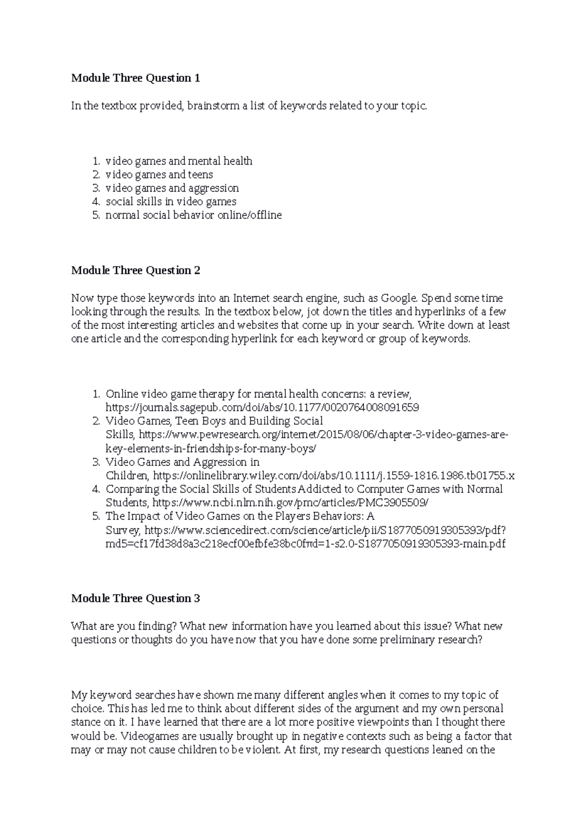 Scs200 Module 3 Module Three Question 1 In The Textbox Provided Brainstorm A List Of Keywords