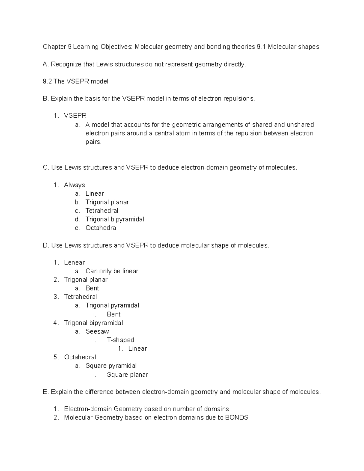 Chapter 9 Molecular geometry and bonding theories Principles of ...
