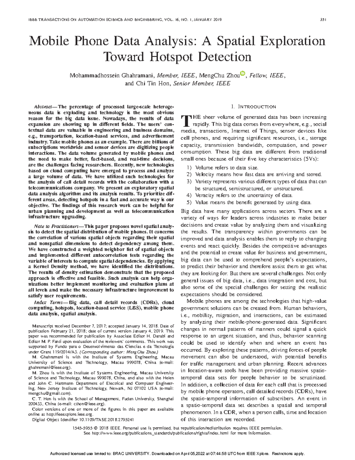Mobile Phone Data Analysis A Spatial Exploration Toward Hotspot ...