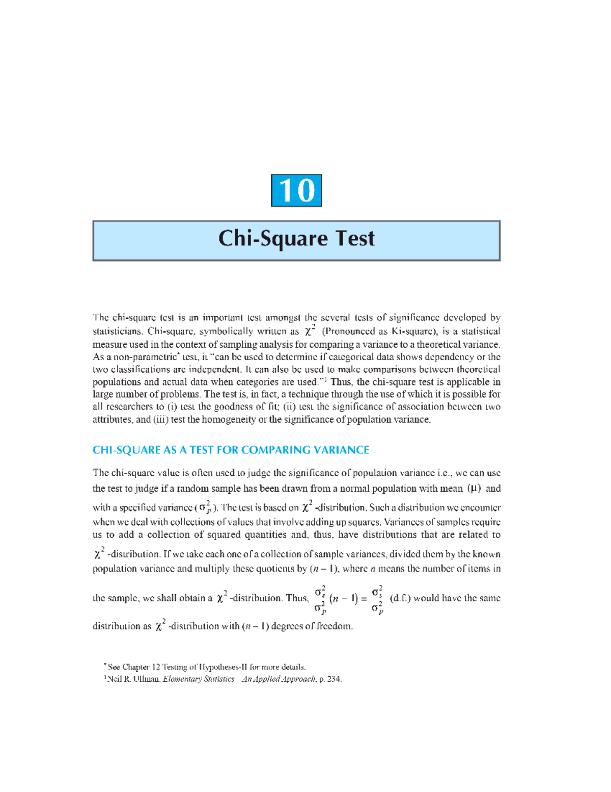 Reading Material Chi Square C R Kothari Research Methodology Methods ...