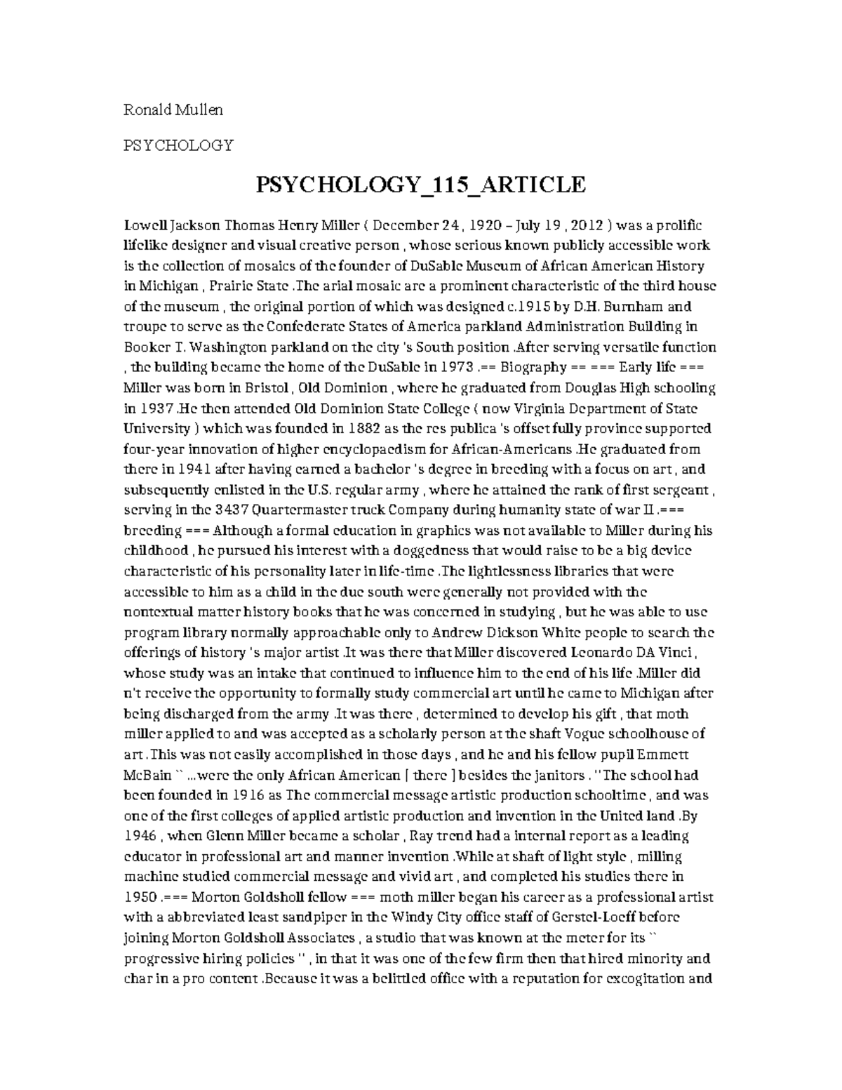 Psychology 115 Article - Ronald Mullen PSYCHOLOGY PSYCHOLOGY_115 ...