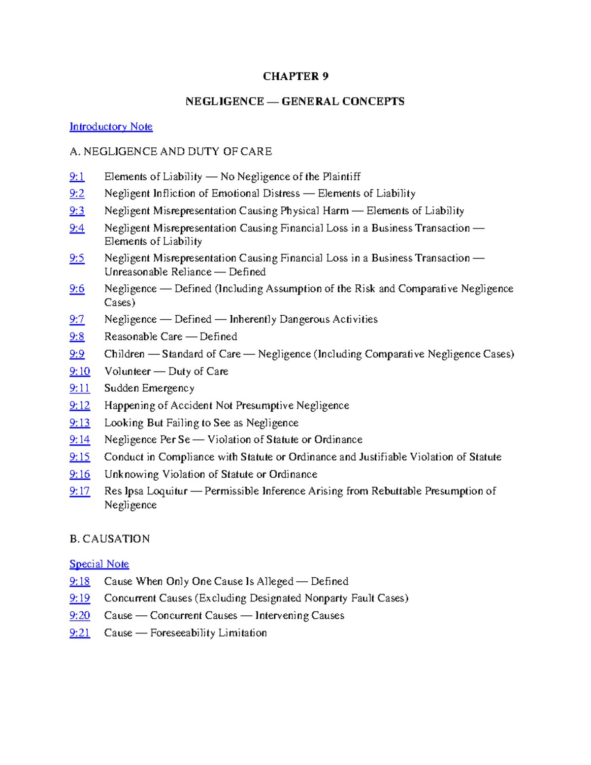 Chapter 9 - Tort Law - CHAPTER 9 NEGLIGENCE — GENERAL CONCEPTS ...