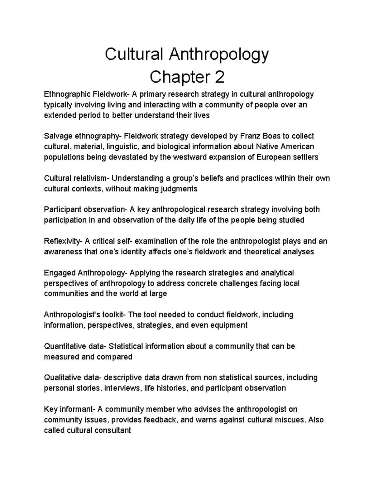 Cultural Anthropology- Chapter 3 - Cultural Anthropology Chapter 2 ...