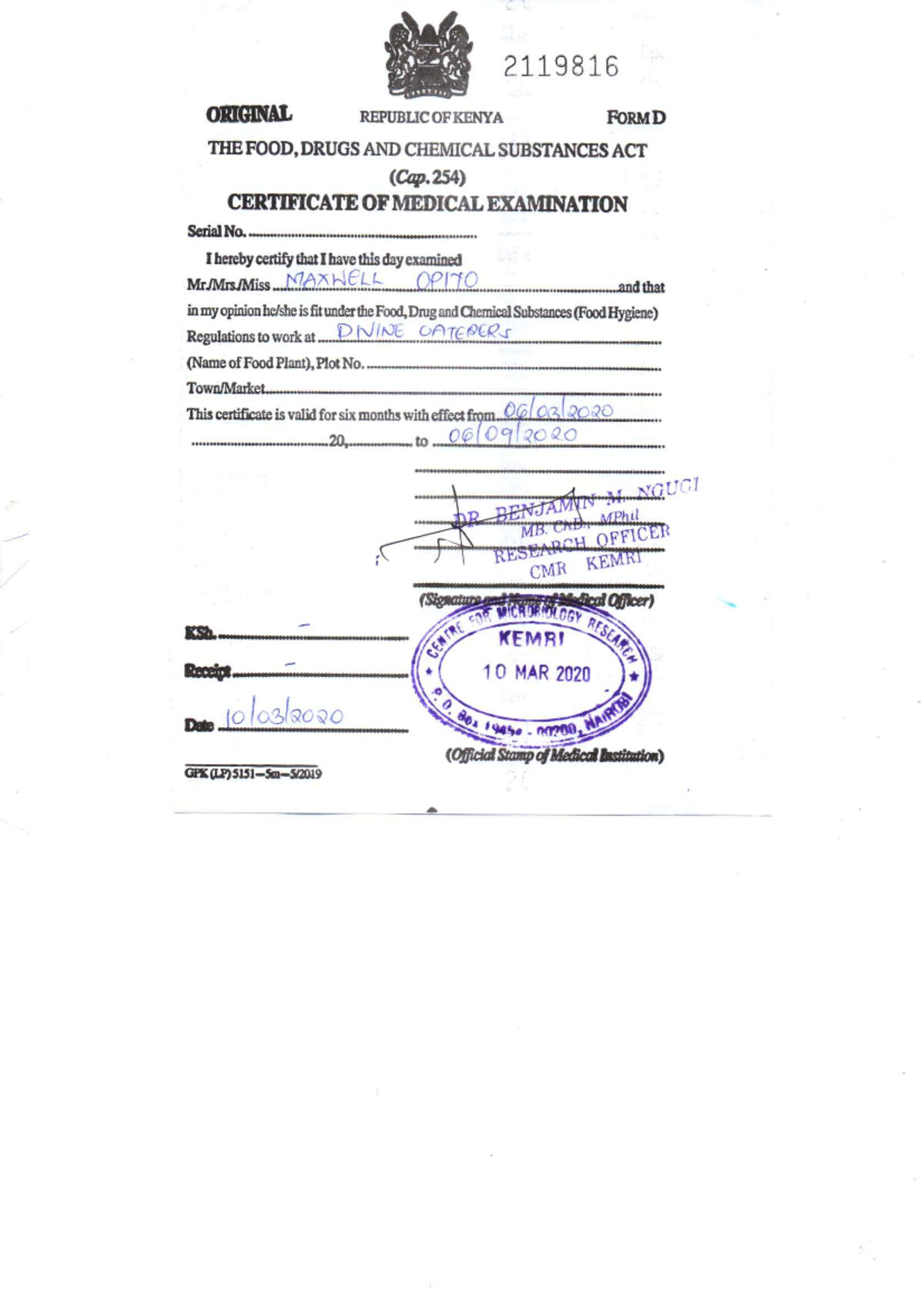 Food handlers Kemri 2020 - Environmental Education - Studocu