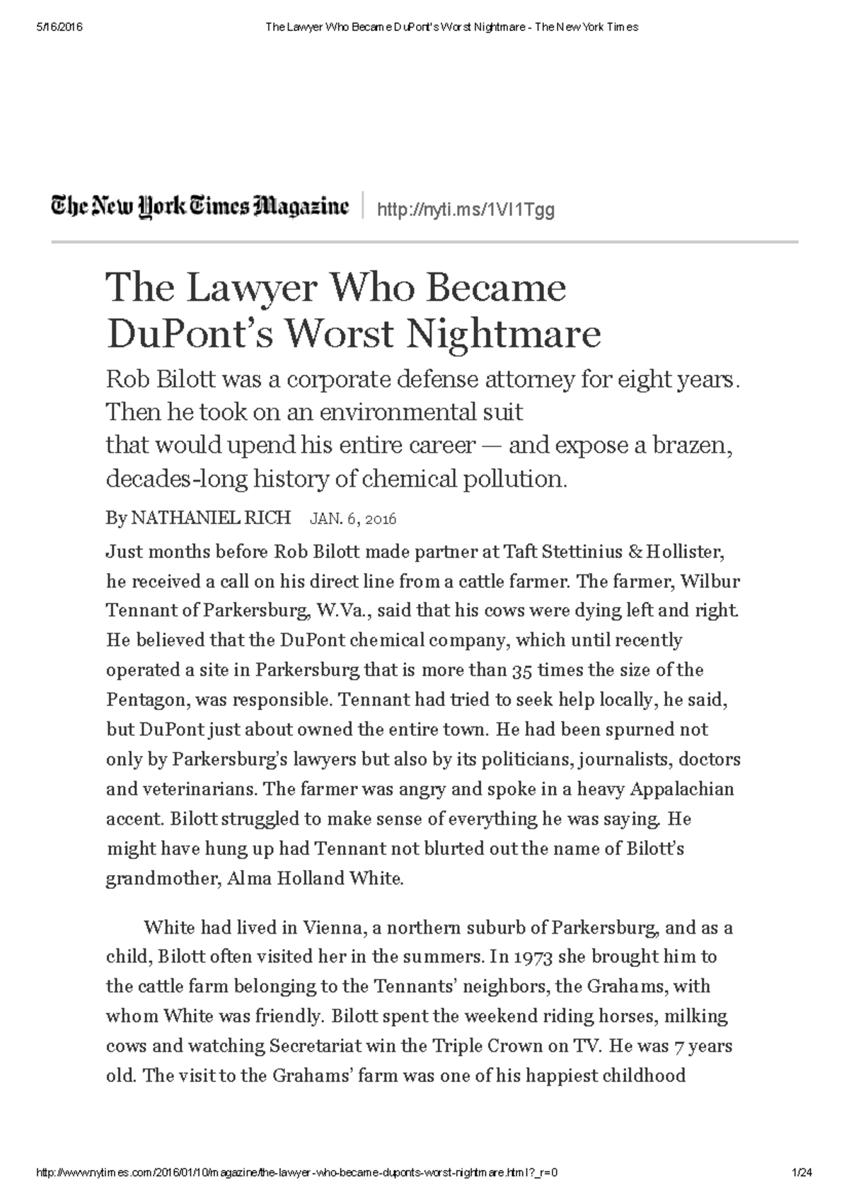 Notes summary of notes - nyti/1VI1Tgg The Lawyer Who Became DuPont’s ...