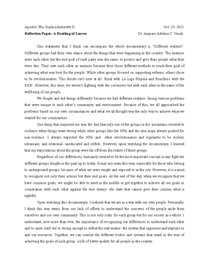 [ SEA 30 ] “Anak” Reflection Paper Dizon - SEA 30 Anak - Reflection ...