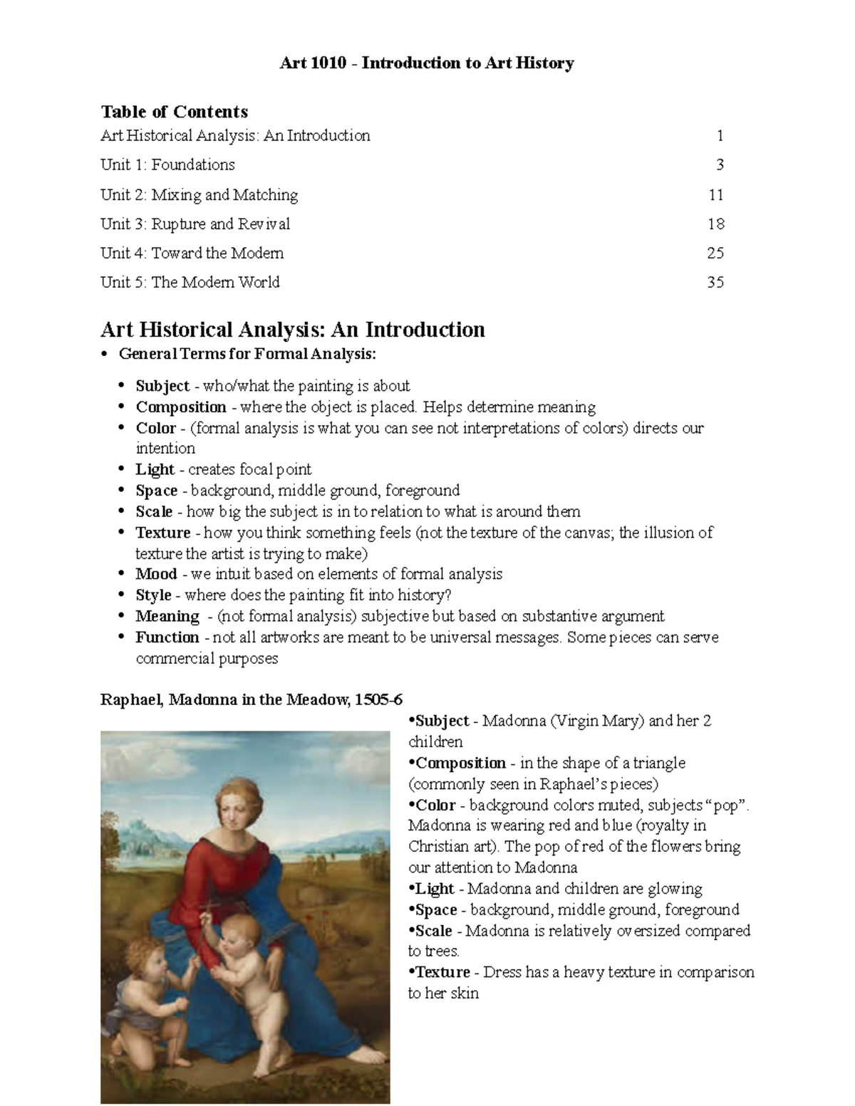 Introduction to Art History - Art 1010 - Art 1010 Introduction to Art ...