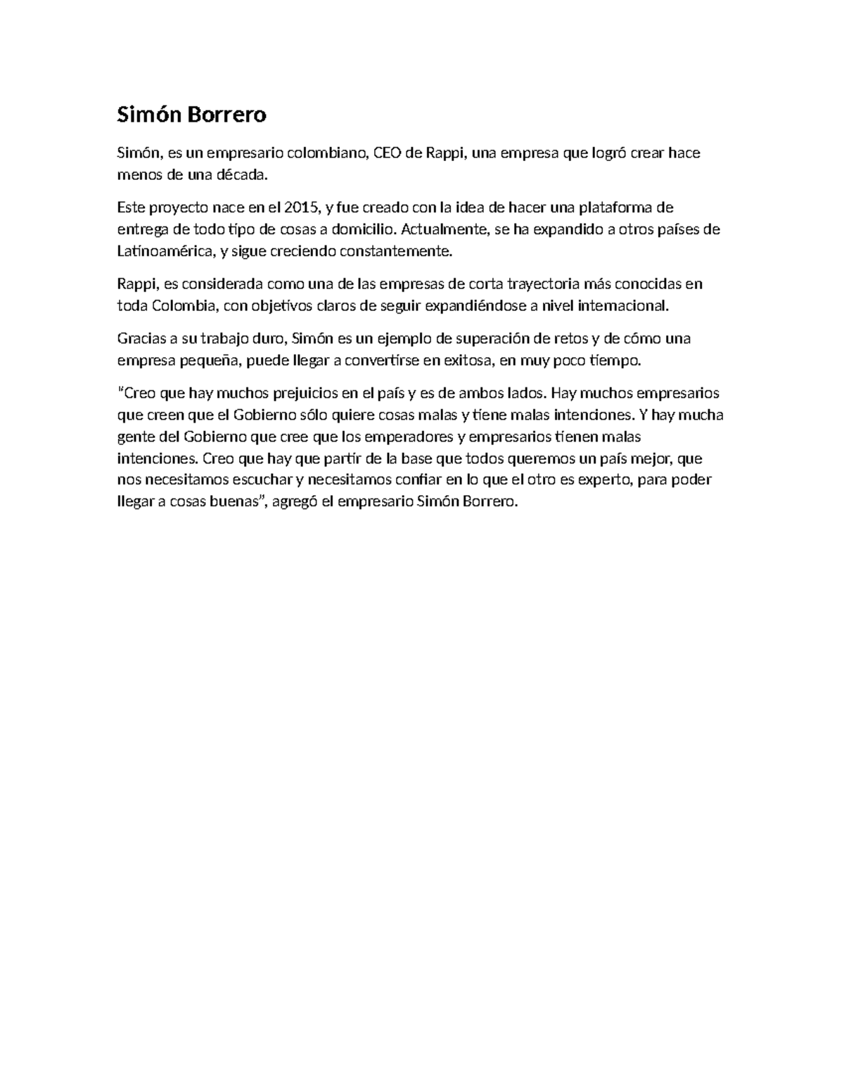 Simon Borrego - kffkkkfkkffkf - Simón Borrero Simón, es un empresario colombiano, CEO de Rappi ...