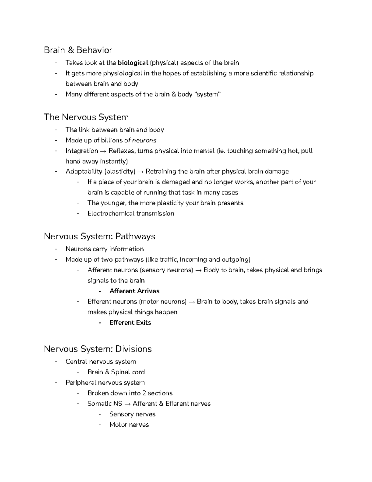 Psych 101 - Chapter 2 Lecture - Brain & Behavior Takes look at the ...