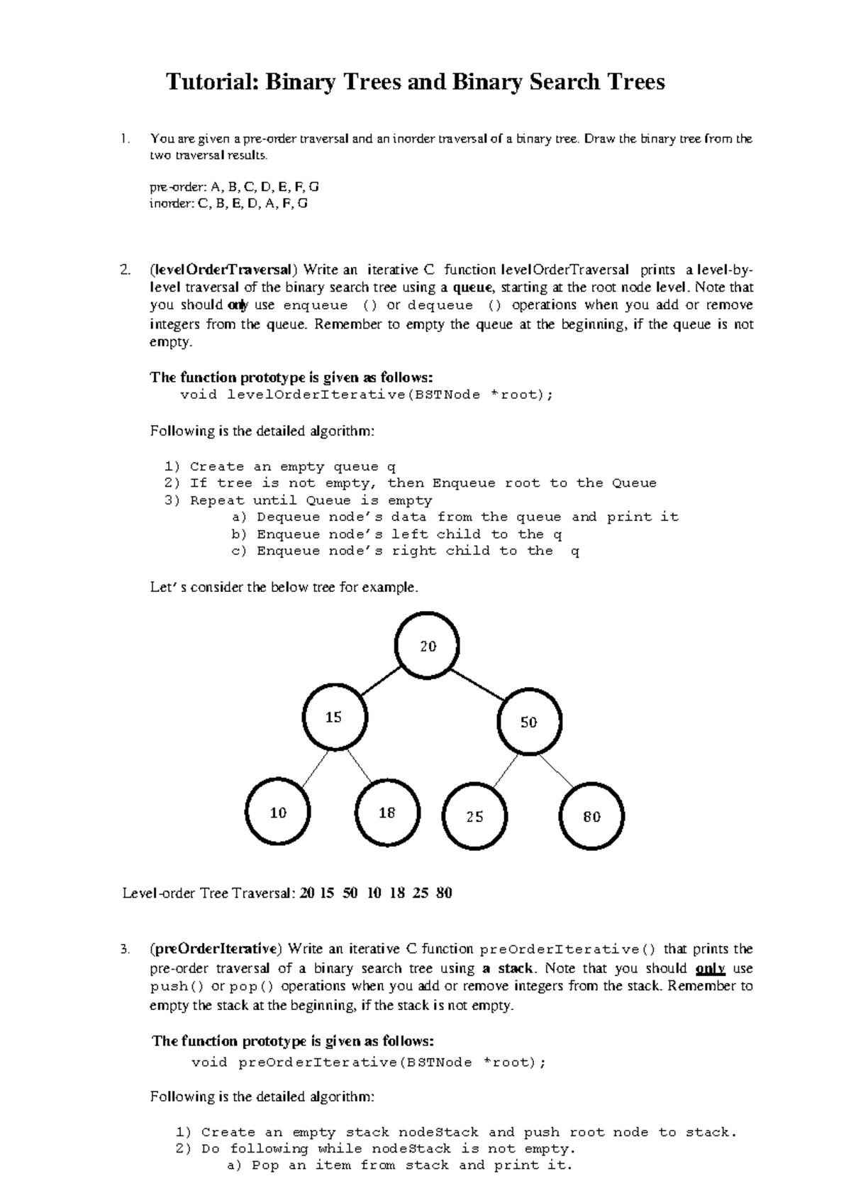 Tutorial Binary Tree Sdfdsfsfsf Tutorial Binary Trees And Binary Search Trees You Are Given