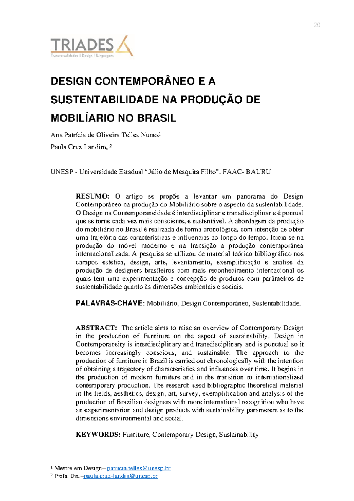 328-Texto do artigo-626-1-10-20211222 - ¹ Mestre em Design– patricia@unesp ² Profa. - Studocu