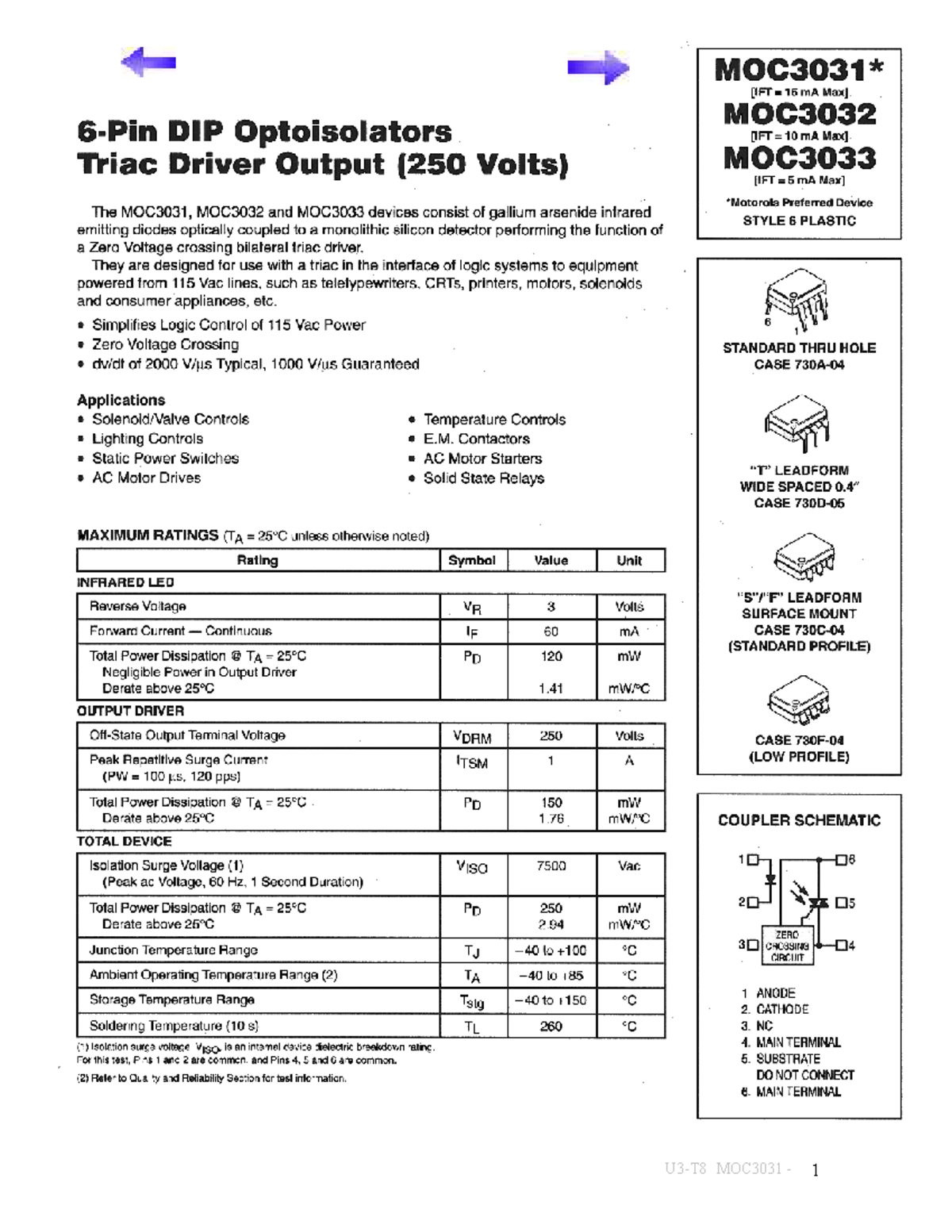 Unidad 3TEMA8 - Nota: 10 - Comunicaciones Ópticas - U3-T8 MOC3031 - U3 ...