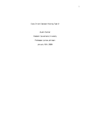 Task 1 Linear Regression Analysis - Data-Driven Decision Making- C ...
