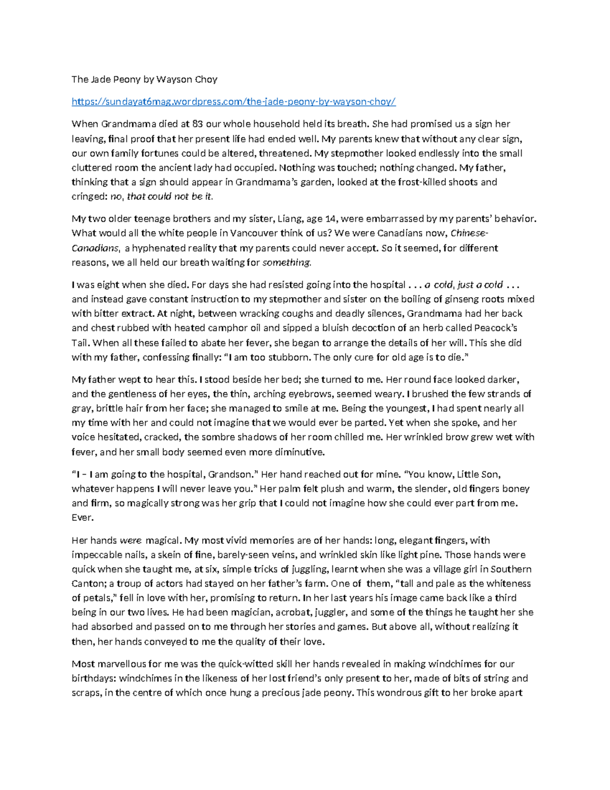 The Jade Peony by Wayson - wordpress/the-jade-peony-by-wayson-choy ...