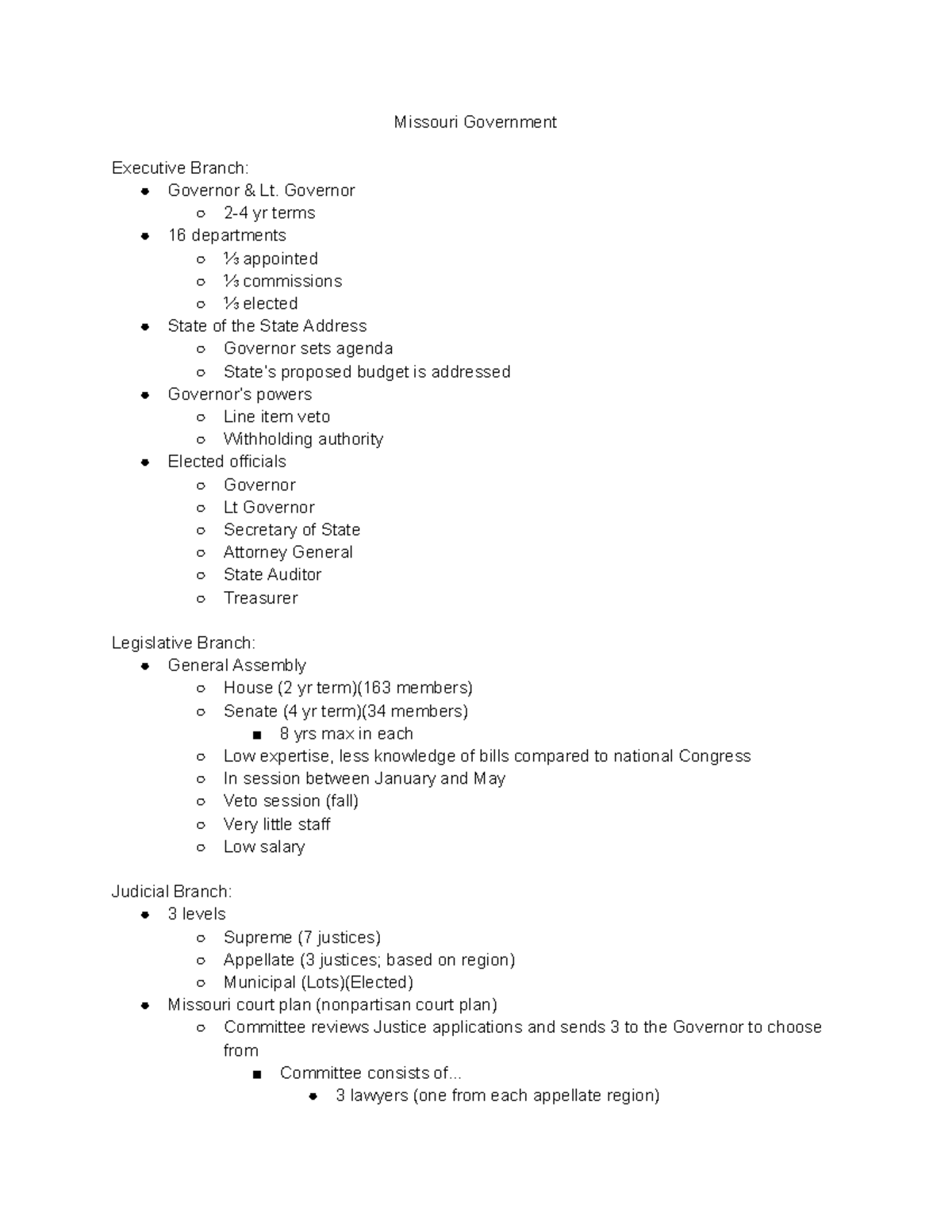 Missouri Government - Missouri Government Executive Branch: Governor ...