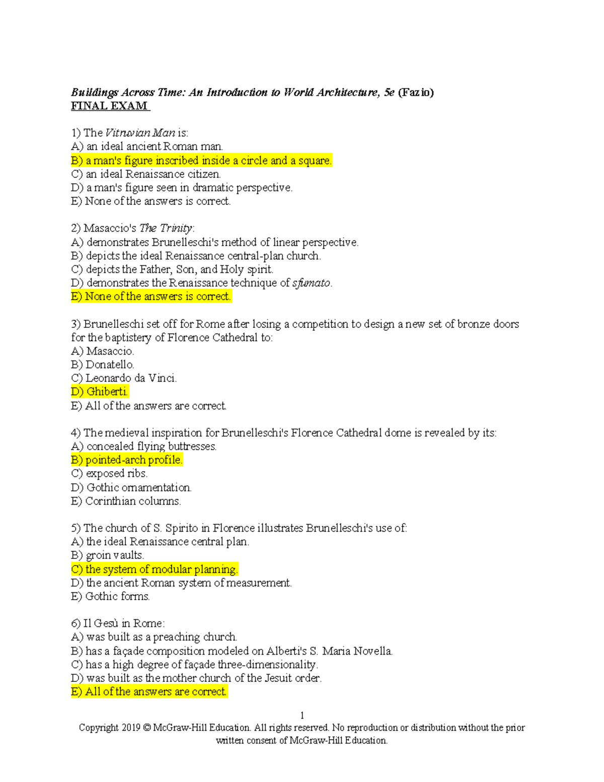 History of Architecture Final EXAM - Buildings Across Time: An ...