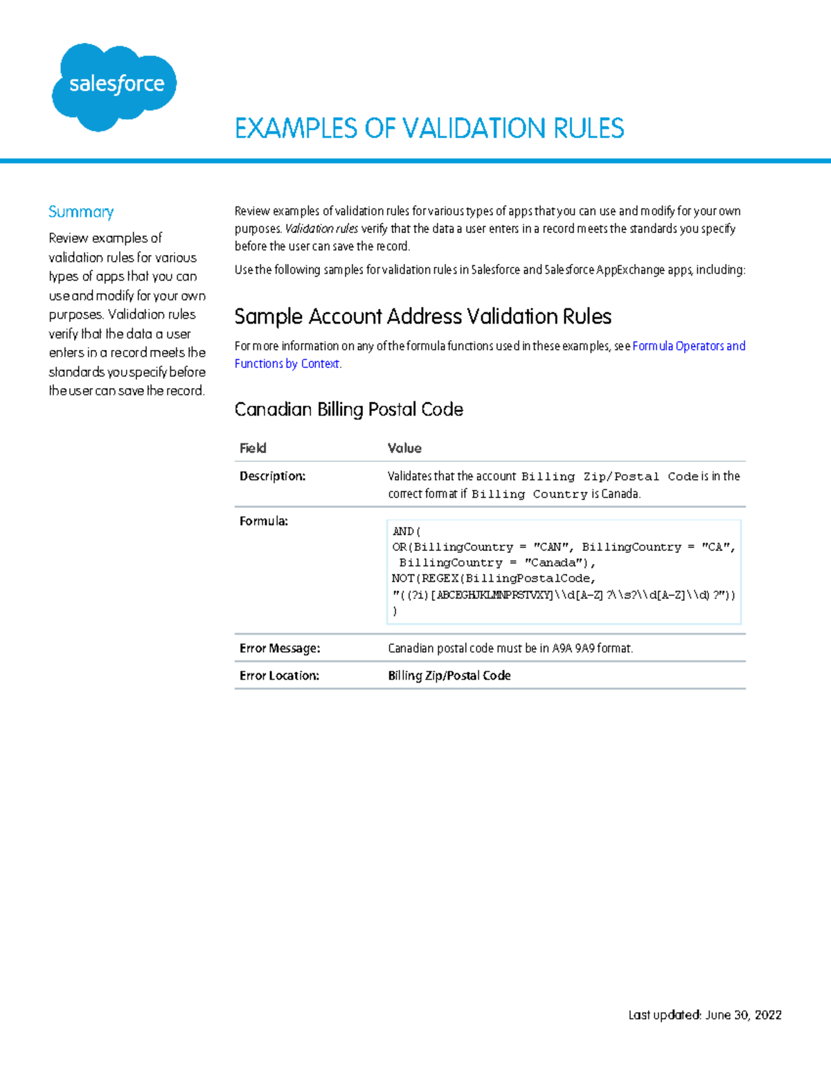 Salesforce Useful Validation Formulas Examples Of Validation Rules