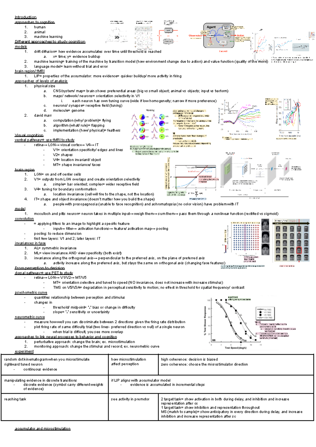 Crib sheet midterm - Introduction approaches to cognition 1. human 2 ...