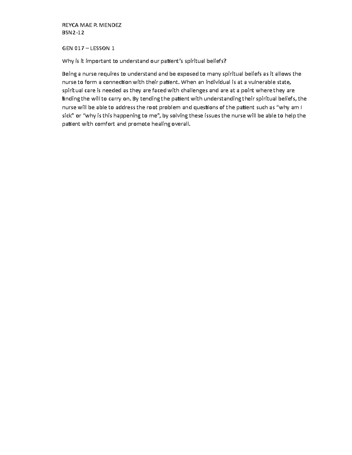 Gen 017 sas 1 - Its about gen17 - REYCA MAE P. MENDEZ BSN2- 12 GEN 017 ...