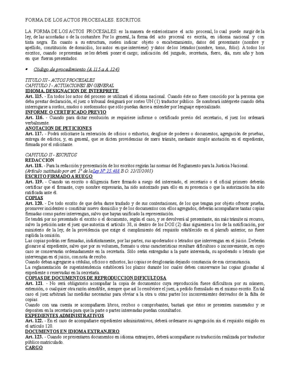 Resumen 1er parcial (Practica Profesional) - FORMA DE LOS ACTOS ...