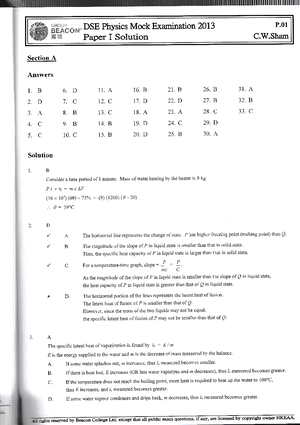 Mockpaper 2012-DSE-PHY Solution - Discovering Physics - Studocu