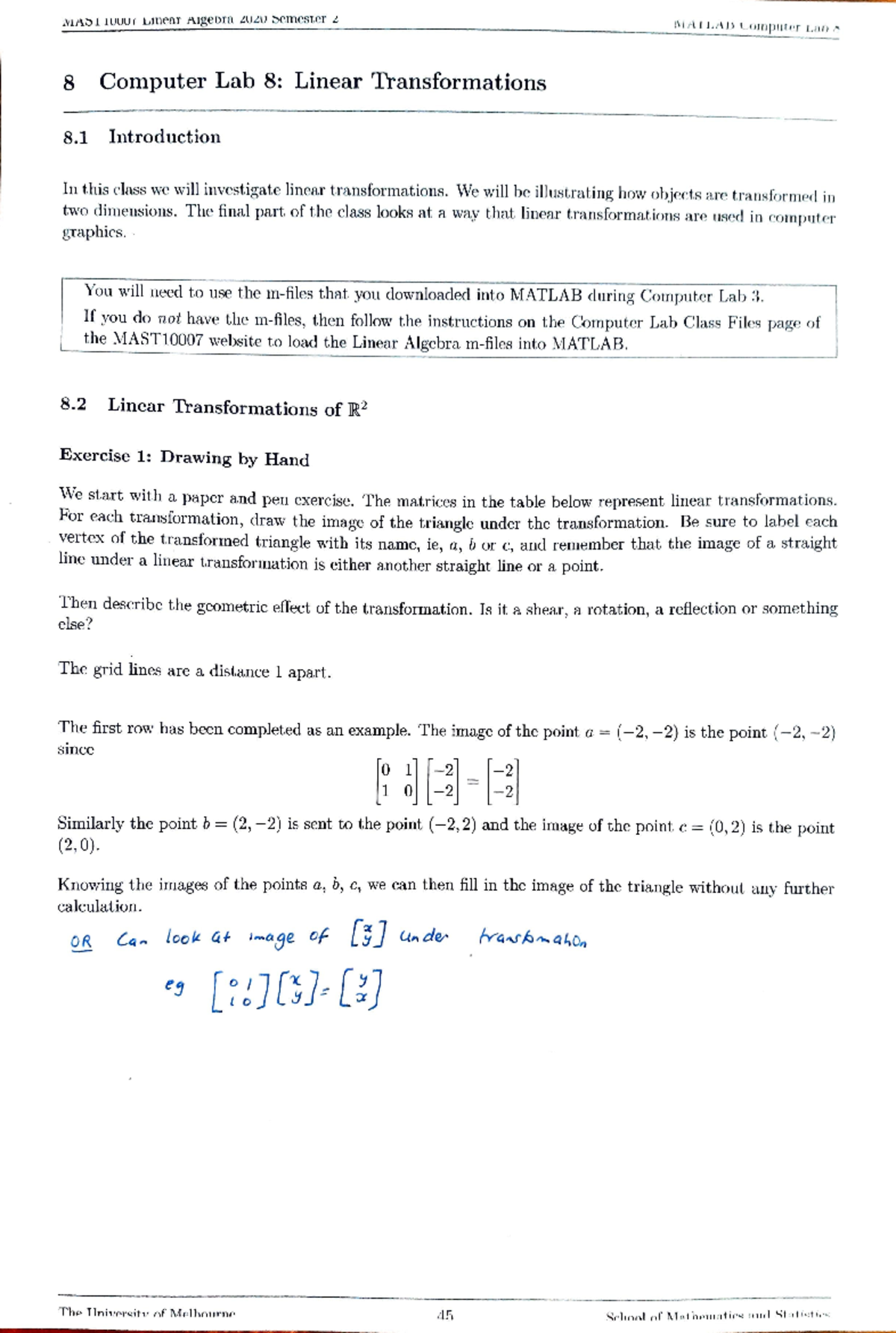 Lab8 solutions for matlab - MAST10007 - Studocu