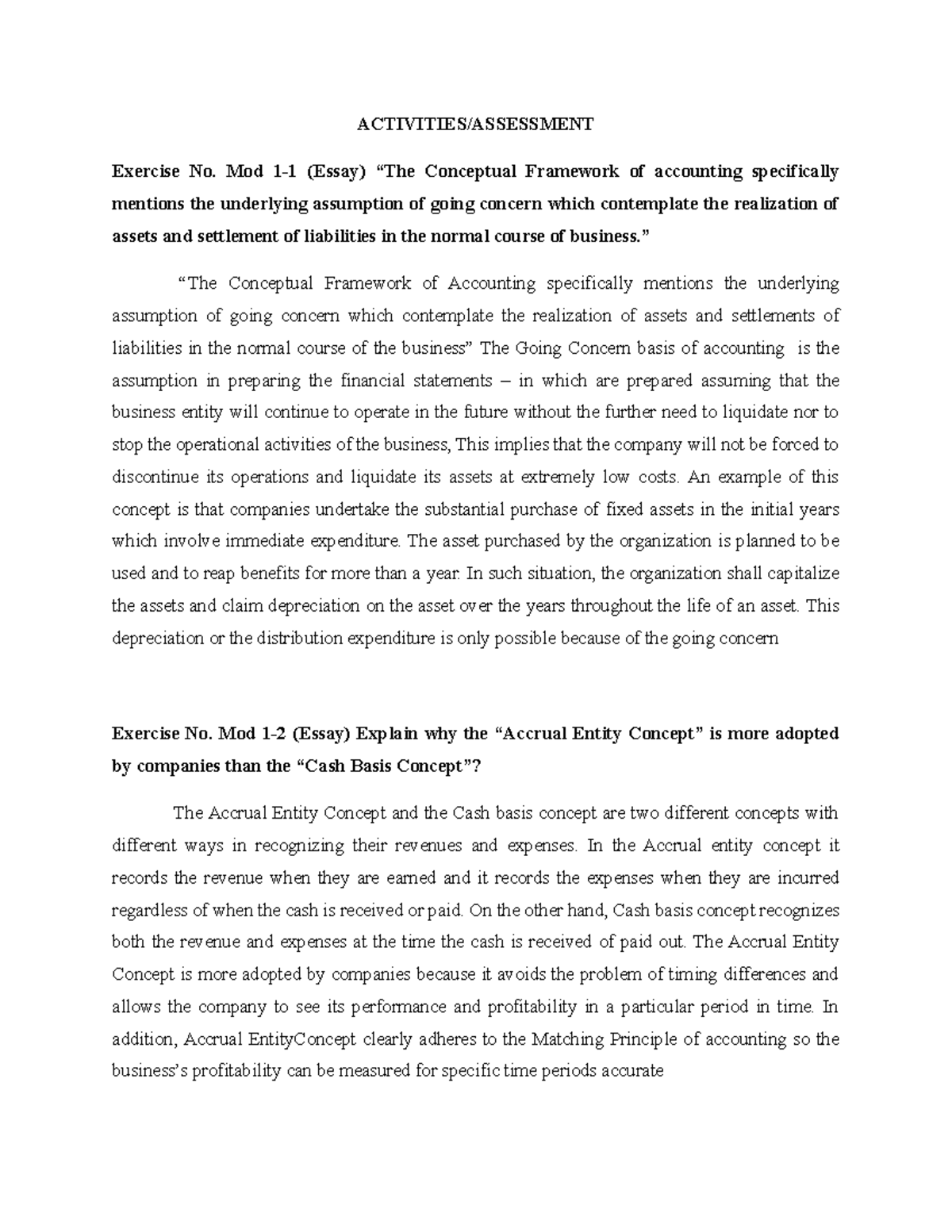 Module 1 - Assignment - Practice problem - ACTIVITIES/ASSESSMENT ...