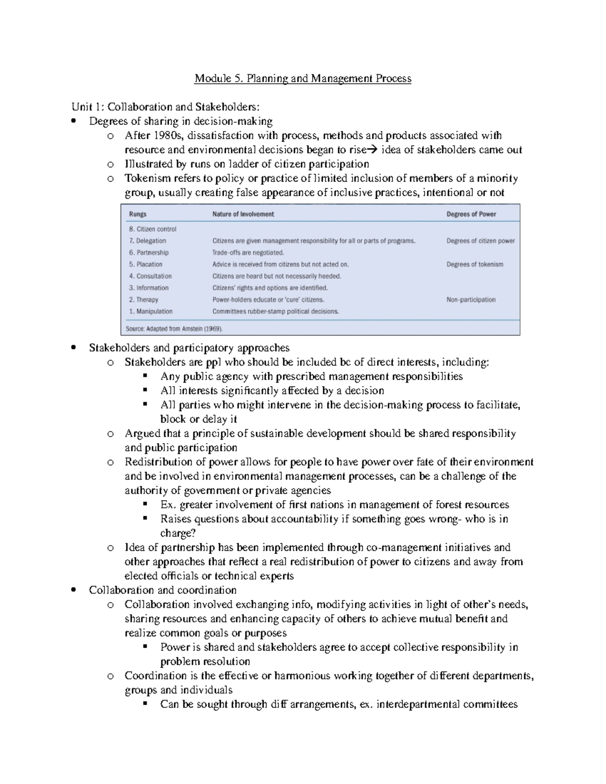 Module 5. Planning and Management Process - Module 5. Planning and ...