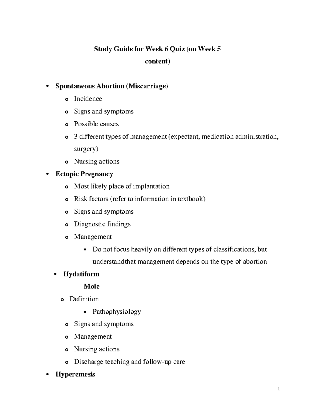 Study Guide for Week 5 Content - Study Guide for Week 6 Quiz (on Week 5 ...