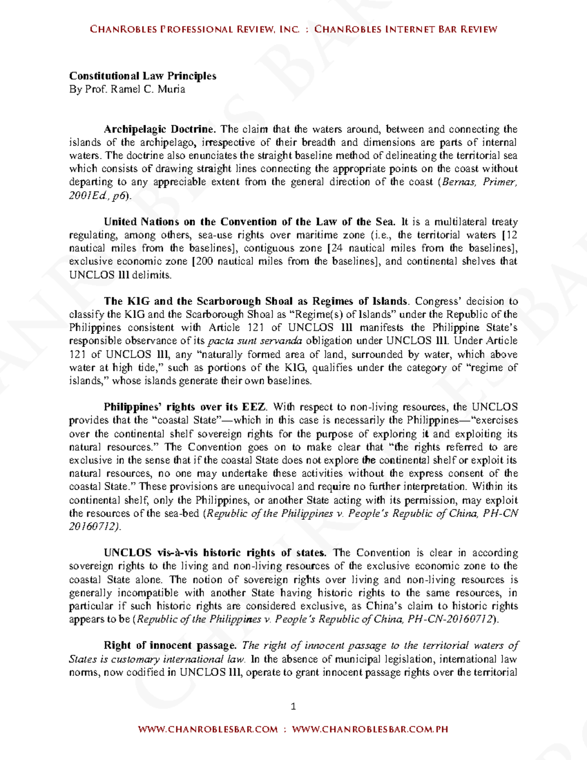 Important Constitutional Law Principles - 1 Constitutional Law ...